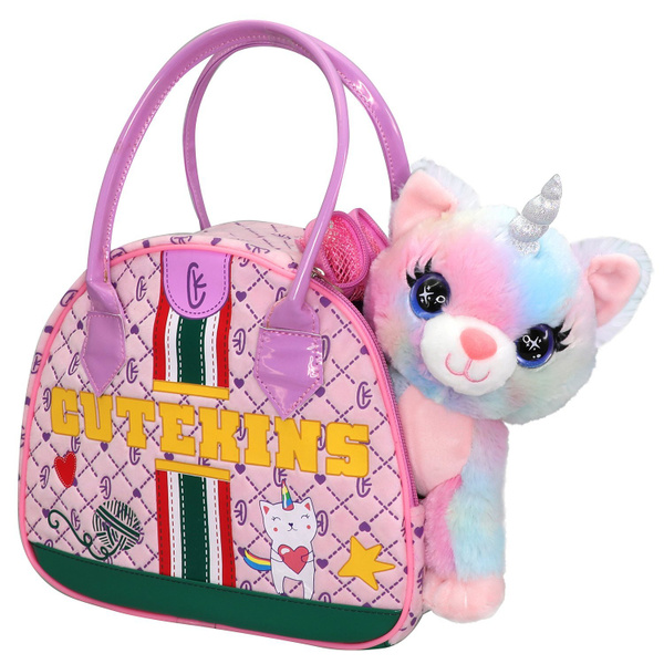 Игрушка мягкая CUTEKINS Радужная Кошечка-единорог в сумке - купить с ...
