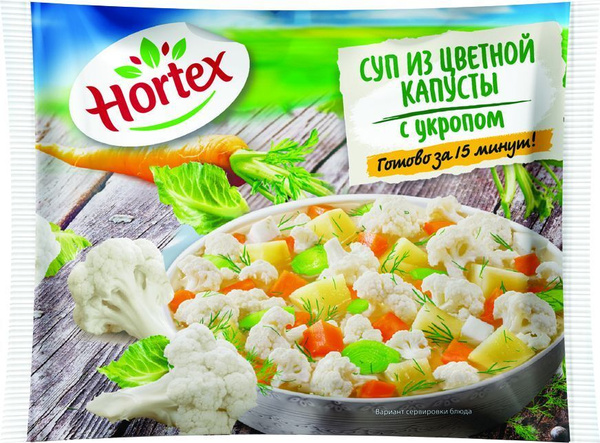 Суп из цветной капусты с укропом Hortex, замороженная, 400 г - купить с доставкой по выгодным ...