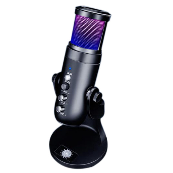 Микрофон для АСМР USB-микрофон с RGB Light Condenser Microphone Тип C ...