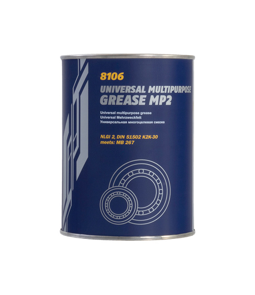 8106 MANNOL MP-2 UNIVERSAL MULTIPURPOSE GREASE MP2 800 гр. Многоцелевая ...