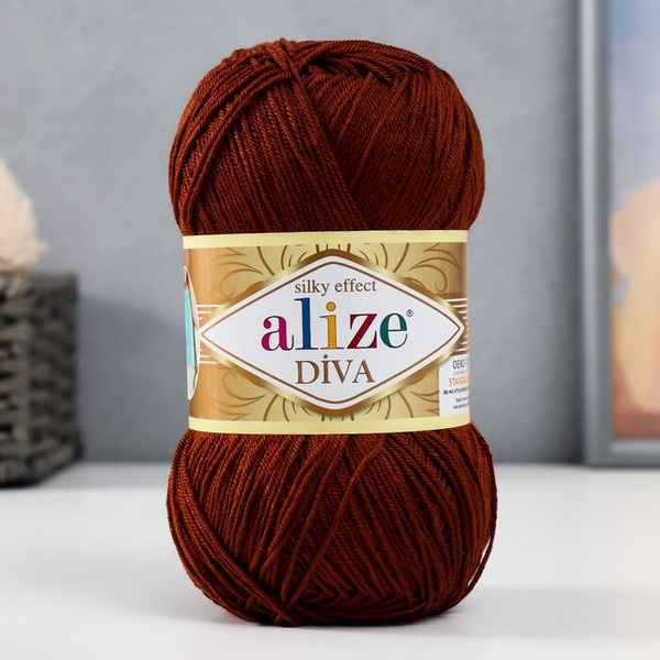Пряжа ALIZE "Diva" 100% микрофибра 350 метров/100 грамм (690) - купить с доставкой по выгодным ...