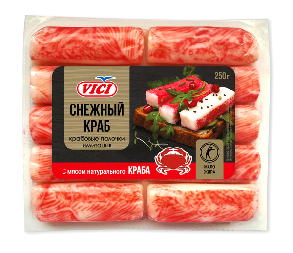 Крабовые палочки 250 г, с мясом краба VICI купить на OZON по низкой ...