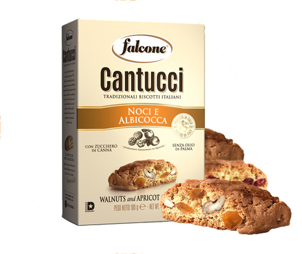 Печенье сахарное Кантуччи (Cantucci) с грецким орехом и абрикосом, 180 ...