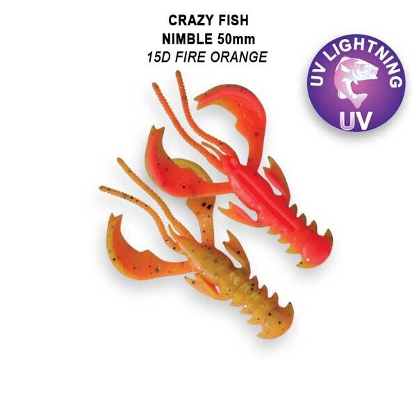 Силиконовые приманки Crazy Fish Nimble 2" 50-50-15d-6-F плавающие, 8шт ...