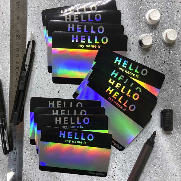 Виниловые стикеры для теггинга Hello my name is, наклейки Hello ...