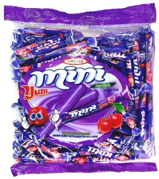 Жевательные конфеты Вишня Mini Yum TAYAS сливочные фруктовые палочки ...