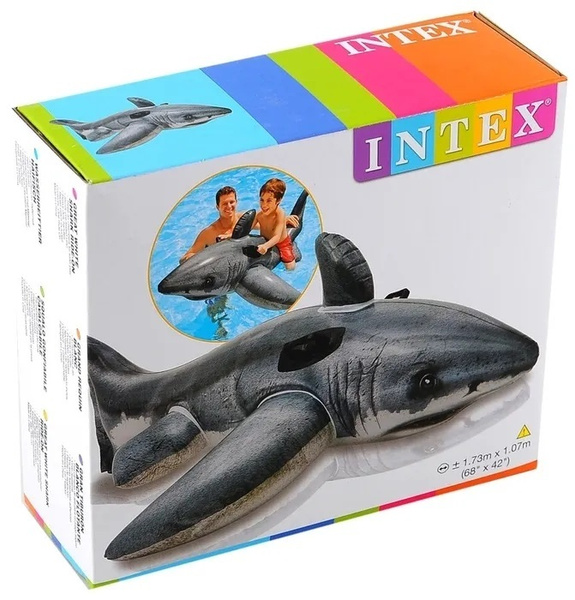 Надувная игрушка-наездник "Белая акула", Intex 57525, до 40 кг купить ...