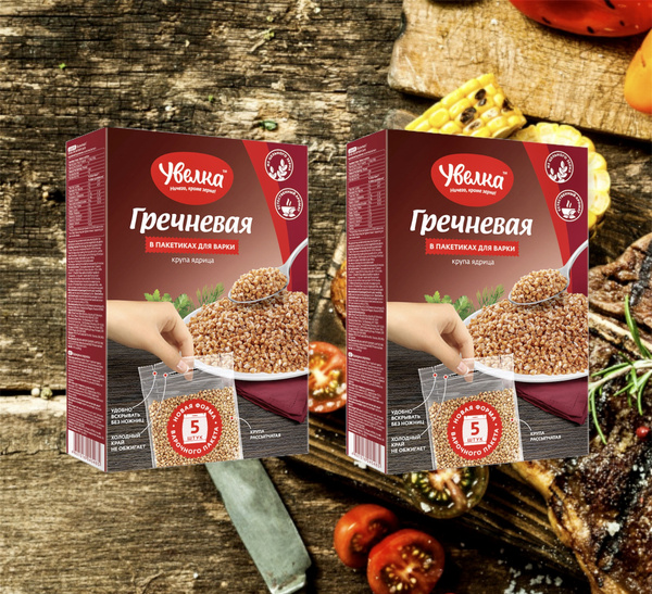 Гречневая крупа Увелка, 2 упаковки (в упаковке 5 пакетиков по 80 г ...