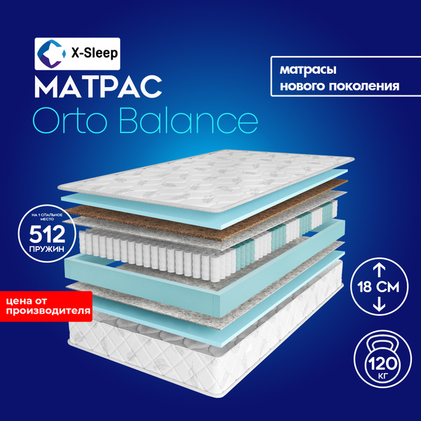Матрас X-Sleep X-Sleep Basics Hard/_FM, Независимые пружины, 90 ...