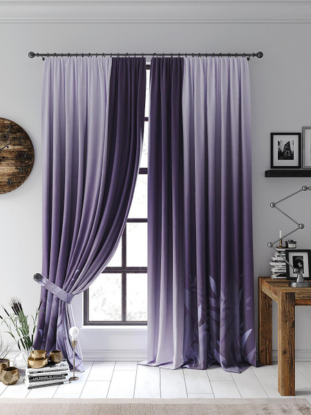 Комплект портьер HELGA 954056 , 270х440см, Фиолетовый;сирень;Фиолетовый ...