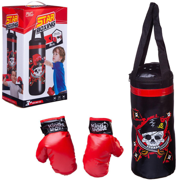 Набор боксерский Junfa Пират: груша 37,5 см и перчатки на батарейках, свет, звук - купить по ...