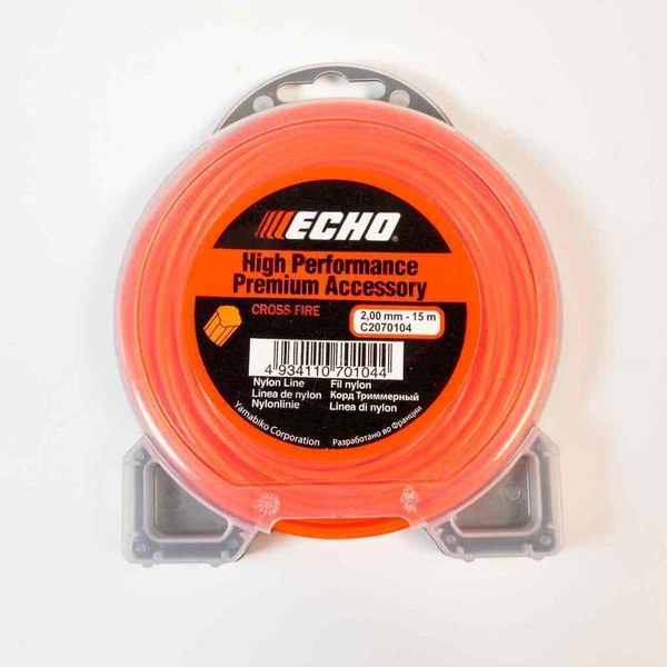 Леска для триммера Корд триммерный 2,0 мм x 15 м ECHO Cross Fire (крест ...