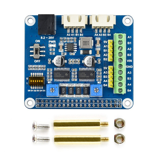 Waveshare Шляпа шагового двигателя для Raspberry Pi 4b3b 2 ходовой модуль платы привода шагового