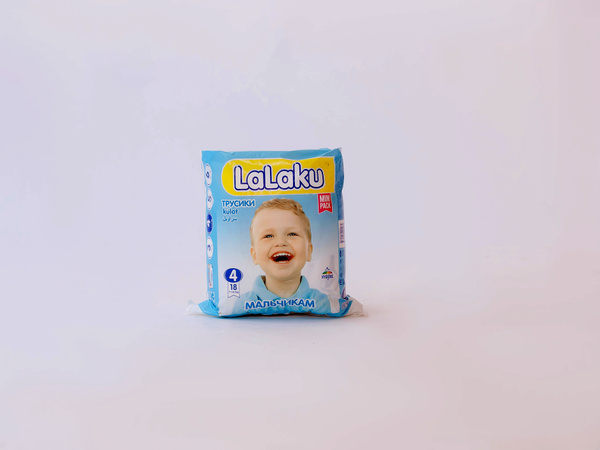 Трусики-подгузники детские LaLaKu- МАЛЬЧИКАМ (MINI PACK)-4 (9-15 кг)-18 ...