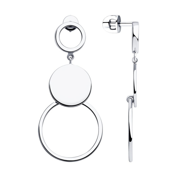 Серьги длинные женские серебро 925 пробы SOKOLOV, сережки серебряные ювелирные купить на OZON по ...