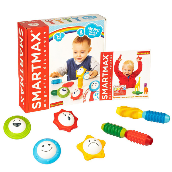 Магнитный конструктор SmartMax/ Bondibon, Мой первый набор погремушек, 8 дет., арт. SMX 224 ...
