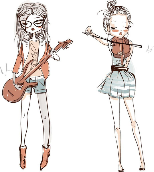 Характеристики Фотообои бесшовные Музыкальные девочки В260 см х Ш234 см Master Fresok артикул 12 ...