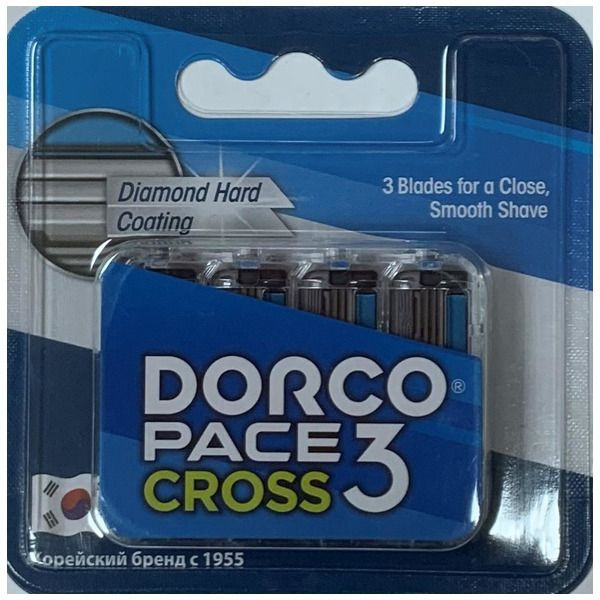 DORCO Бритвенные Сменные кассеты Pace CROSS 3, 3 лезвия, 4 штуки ...