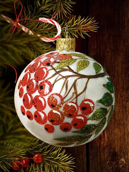 Елочный шар Dekart / Декарт "Новый год 2025 украшения шар большой стекло подарок новогодний ...