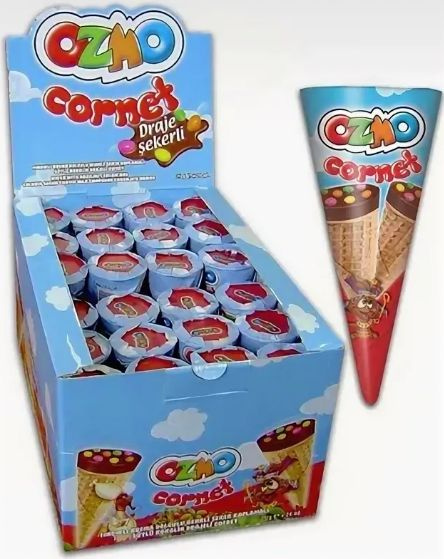 Вафельный рожок "Ozmo Cornet " с кремом из фундука и молочной начинкой 25 гр, 24 шт. - купить с ...