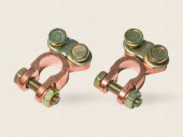 Клемма АКБ омедненная, с крепежом Малая (AsiaType3), к-т. ( KL 044) Klemos, KL044, арт KL 044 ...