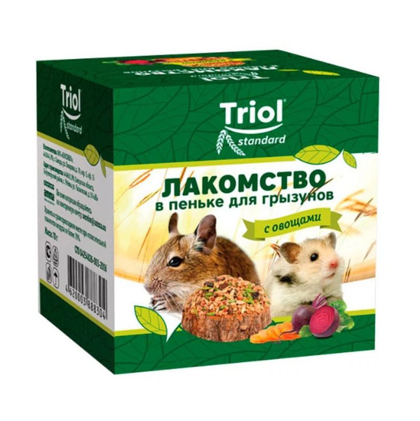 Лакомство Triol Standard в пеньке с овощами, 70 г, 9 упаковок - купить ...