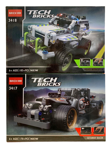 Конструктор 2 в 1! Внедорожник + Гоночная Машина. Tech Bricks. 355 детали. - купить с доставкой ...