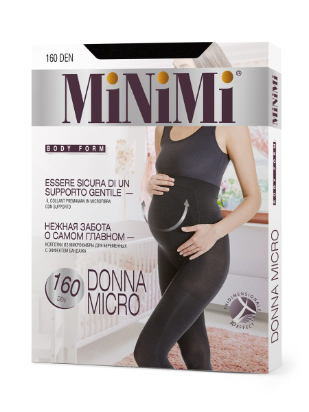 Колготки Minimi DONNA MICRO 160 (для беременных) nero, 100 den и выше, 1 шт - купить с доставкой ...
