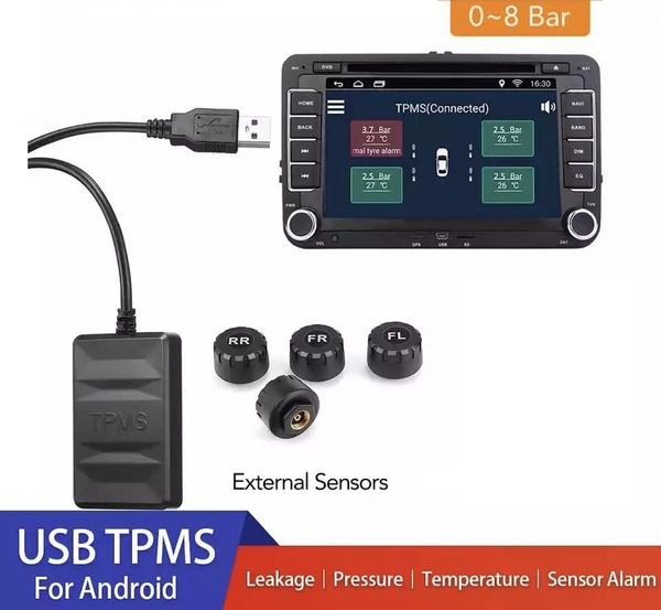 Датчики давления в шинах для автомобиля TPMS USB внешние для Android магнитол/датчики воздуха ...