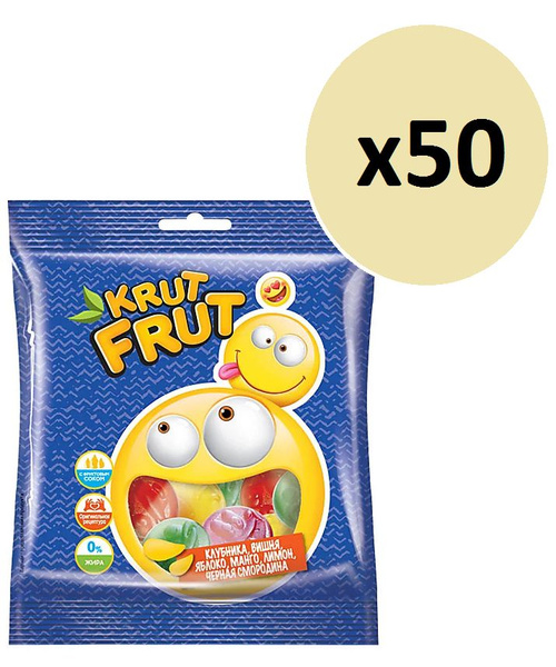 KrutFrut, мармелад жевательный в форме смайликов, 70 г - 50 пачек - купить с доставкой по ...
