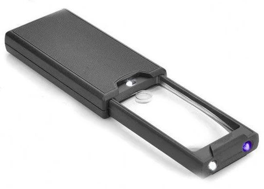 Лупа Kromatech ювелирная 2,5/45x, 57х30/9 мм, раздвижная, с подсветкой ...