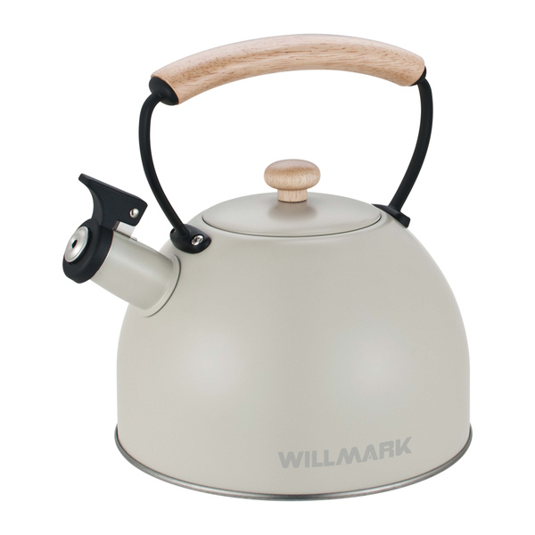 Чайник WILLMARK WTK-3694SS (2,8 л, со свистком, с крышкой, ручка из дуба, техн. Easy spout open ...