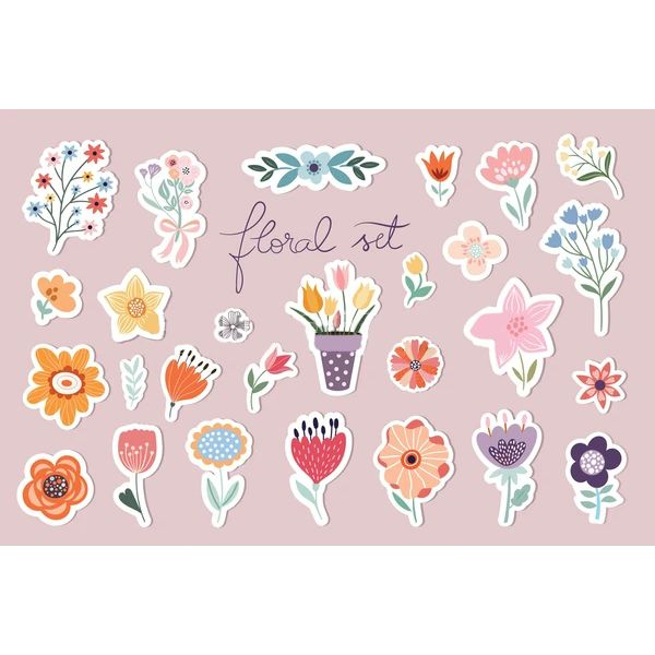 Наклейки стикеры Цветы - купить с доставкой по выгодным ценам в ...