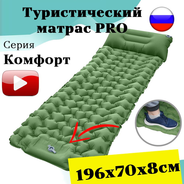 Коврик надувной туристический купить на OZON по низкой цене (1771153762)