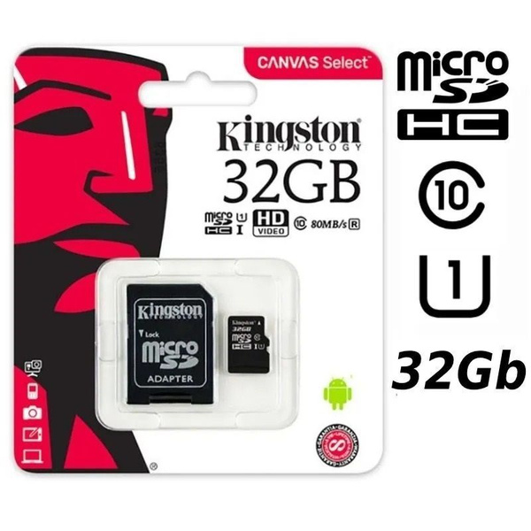 Карта памяти Kingston 32 ГБ microSD SDHC 10 class класс для телефона ...