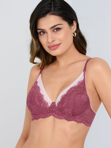 Бюстгальтер Женский Palmetta на косточках, размер 80B красный Повседневный Россия Крючки купить ...