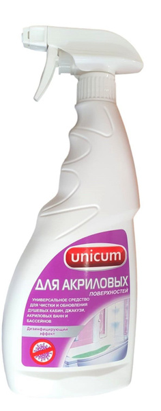 UNICUM Средство для чистки акриловых ванн и душевых кабин, спрей 500 мл ...