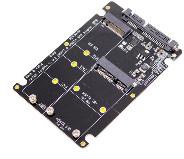 Адаптер переходник GSMIN DP80 SATA3 7+15 pin M.2(B) NGFF и mSATA SSD ...