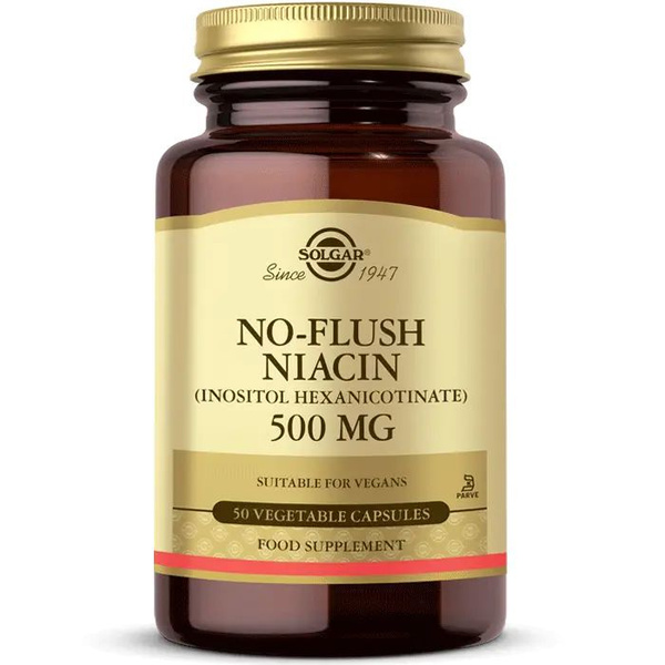 Солгар No Flush Ниацин 500 мг 50 капсул / Solgar No Flush Niacin 500 mg ...