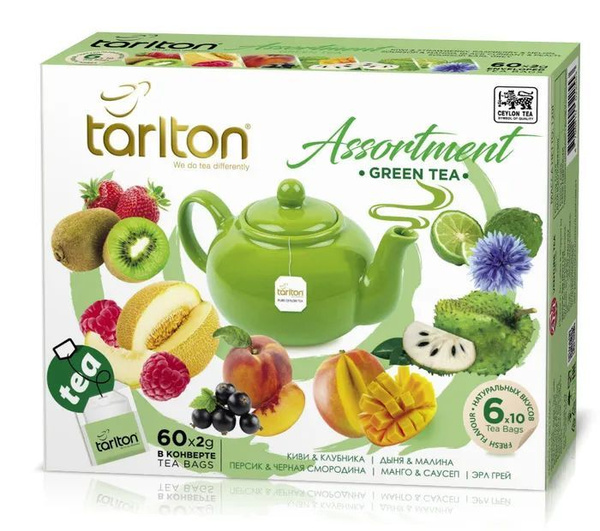 Чай Тарлтон зеленый ассорти 60 пак Tarlton Tea - купить с доставкой по ...