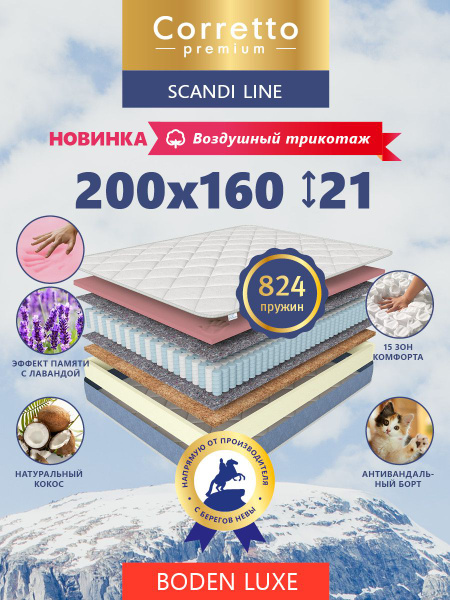 Матрас Corretto ЛинейкаМатрасТоппер_PrCorretto_Scandi Line LUXE__BODEN ...
