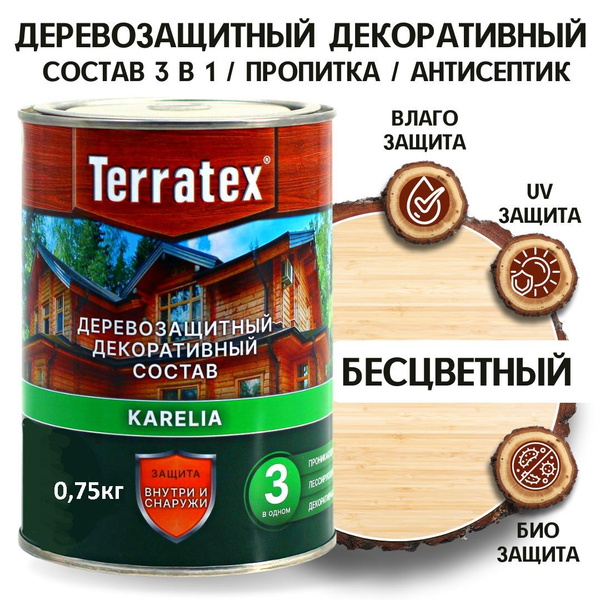 Антисептик лессирующий декоративный для дерева Terratex на алкидной ...