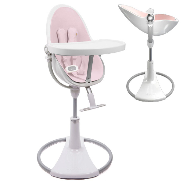 Стульчик для кормления Bloom Fresco Chrome White + вставка Rose water ...