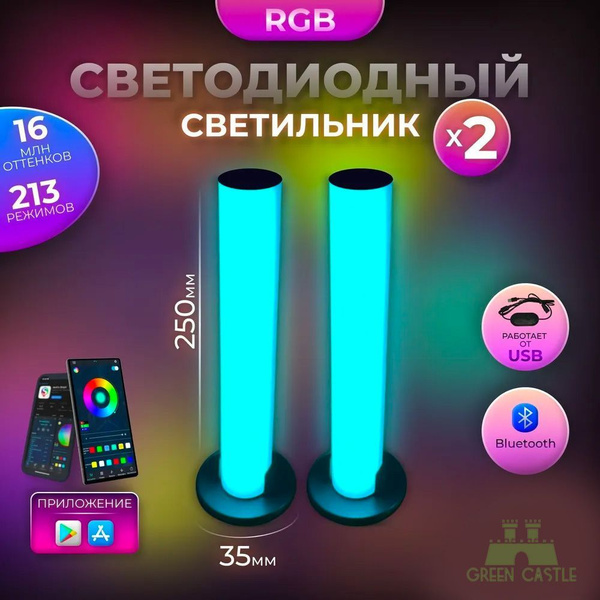 Светодиодная умная RGB лампа (Led светильник) с пультом управления и ...