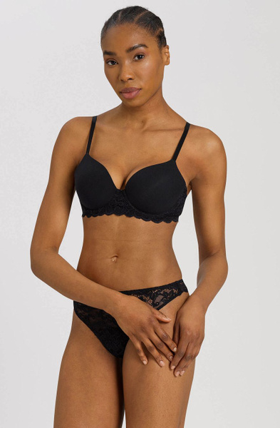 Бюстгальтер Женский Hanro на косточках, размер 75B черный Полиамид, Эластан Повседневный ...
