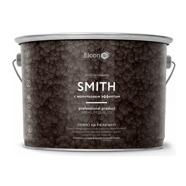 Краска Elcon кузнечная с молотковым эффектом Молотковая, Алкидная, Полуглянцевое покрытие ...