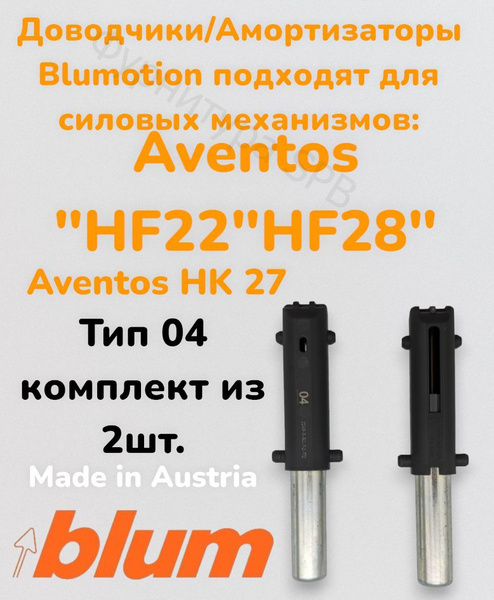Доводчик Blumotion для Aventos 04 комплект (2шт.) Амортизатор для ...