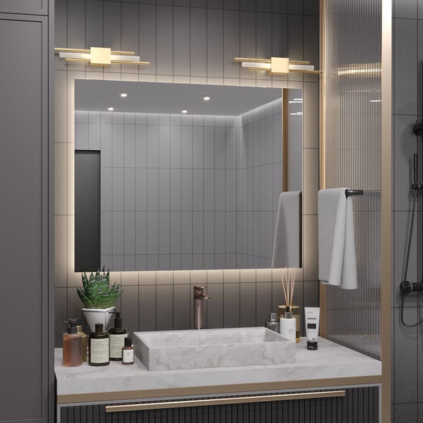 Зеркало для ванной Alias "Квартал с нейтральной подветкой", 70 см х 110 см купить c доставкой на ...