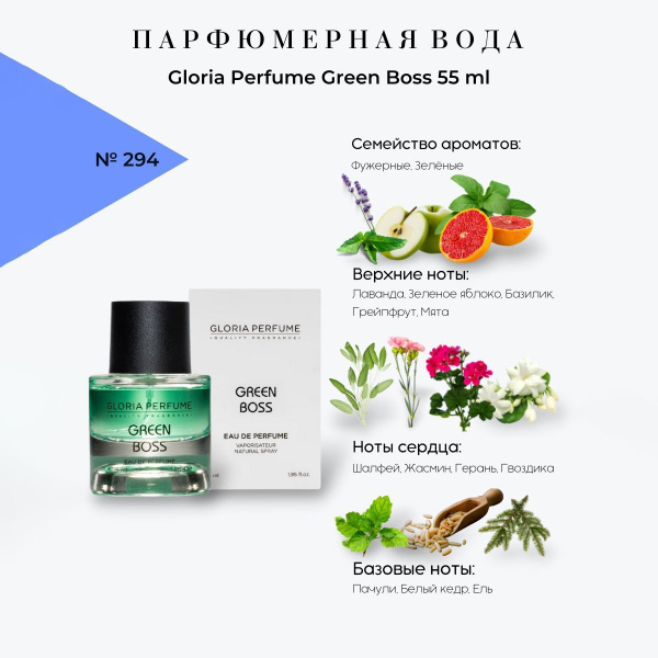 Gloria Perfume Вода парфюмерная Green Boss ( 55 мл.) 55 мл купить на ...