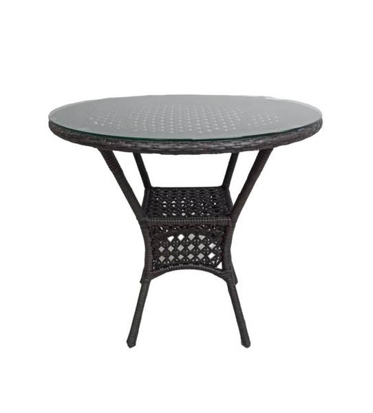 Обеденный стол садовый DECO плетеный круглый D80 коричневый купить на ...